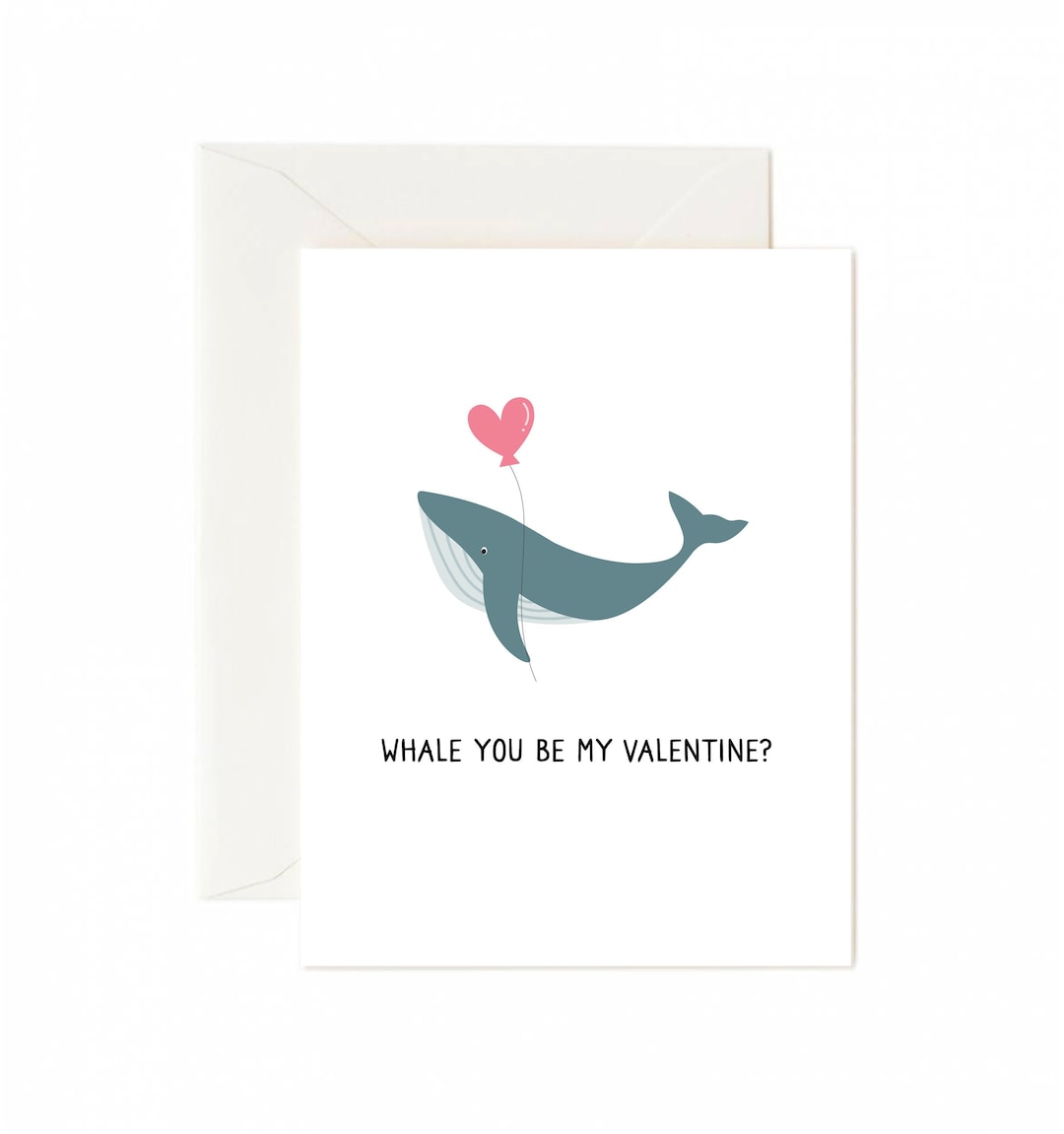Happy Valentines Day Card,will You Be My Valentine,whale Card,be Mine ...