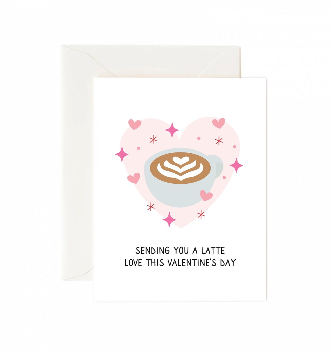 Latte Valentines Day Card,sending You Love and Prayers Card,happy ...
