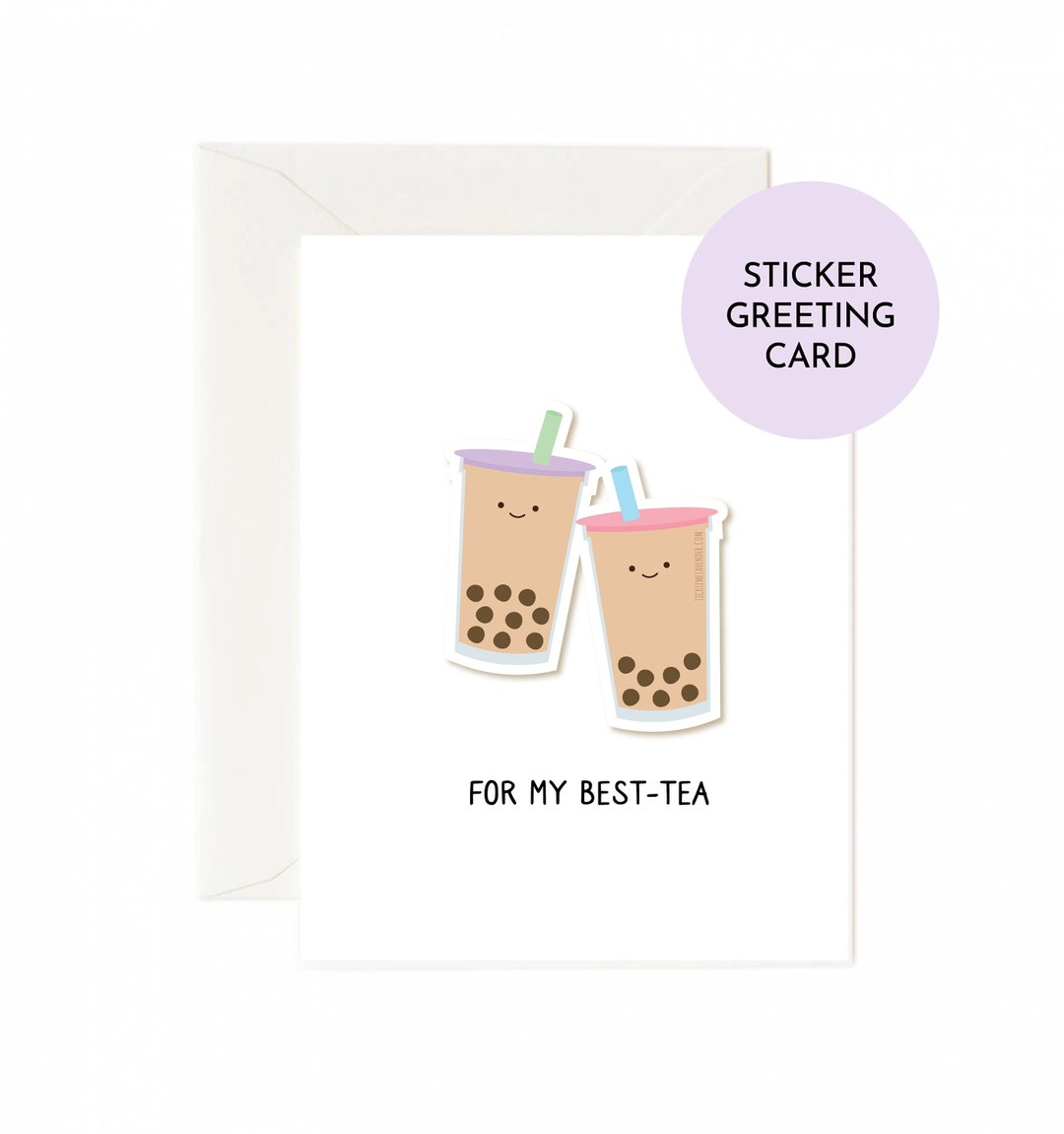 Boba Card,bestie Card,bubble Tea Sticker,bestie Stickers,bubble Tea ...
