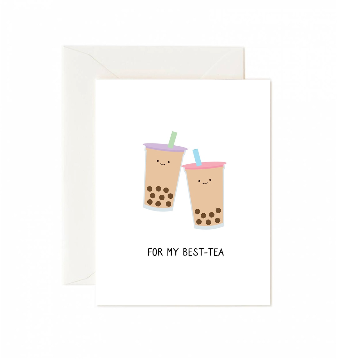 Boba Card,boba Card Valentine,boba Greeting Card,bubble Tea Card,best ...