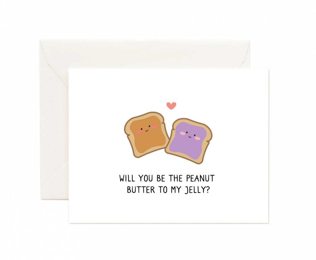 Peanut Butter and Jelly Card,pb and J Card,funny Valentines Card,funny ...