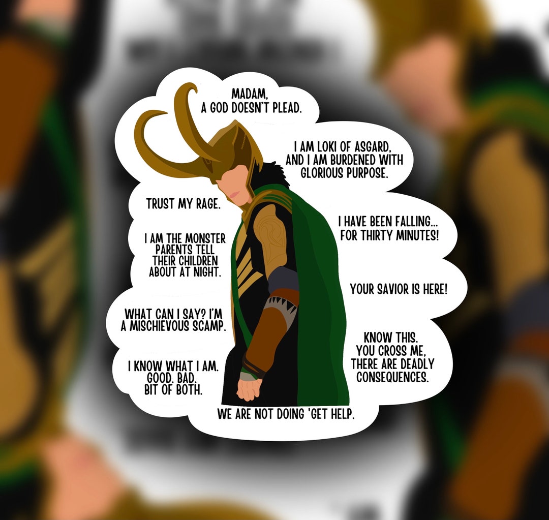 Loki Sticker Loki Quotes Loki Decal God of Mischief Decal - Etsy