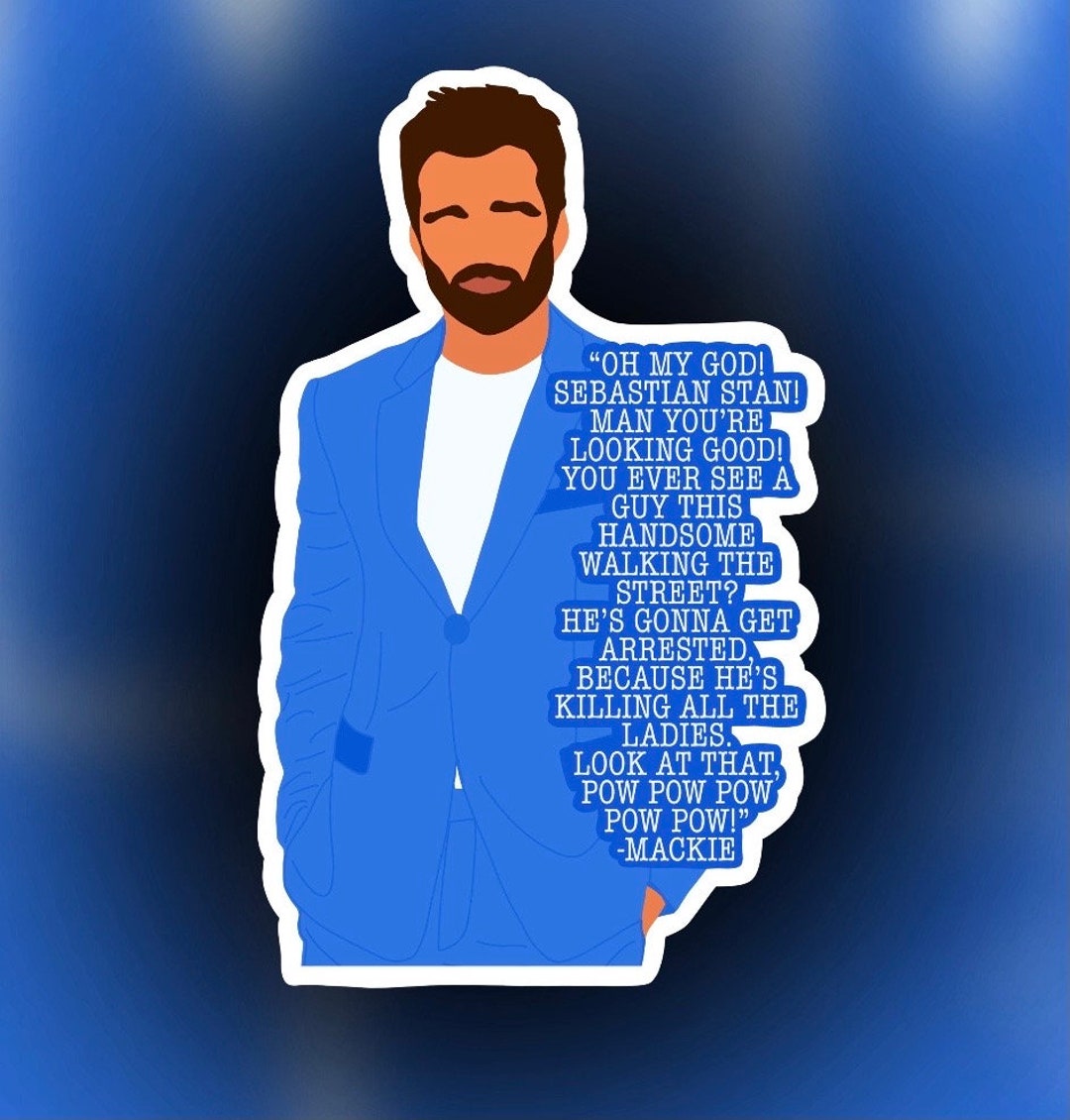 Sebastian Stan Waterproof Sticker, Sebastian Stan, Anthony Mackie Quote ...