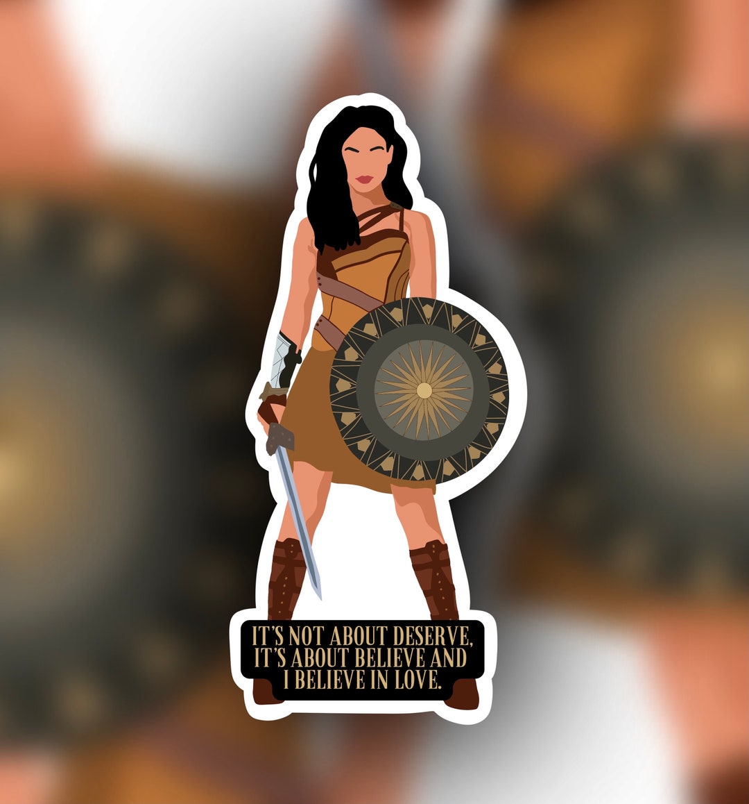 Wonder Woman Sticker, i Believe in Love Quote Sticker, WW Fan Art ...
