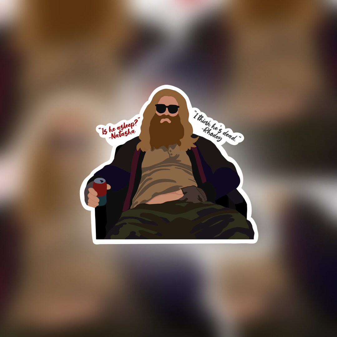 Fat Thor Waterproof Sticker, Funny Fat Thor Waterproof Sticker, Marvel ...