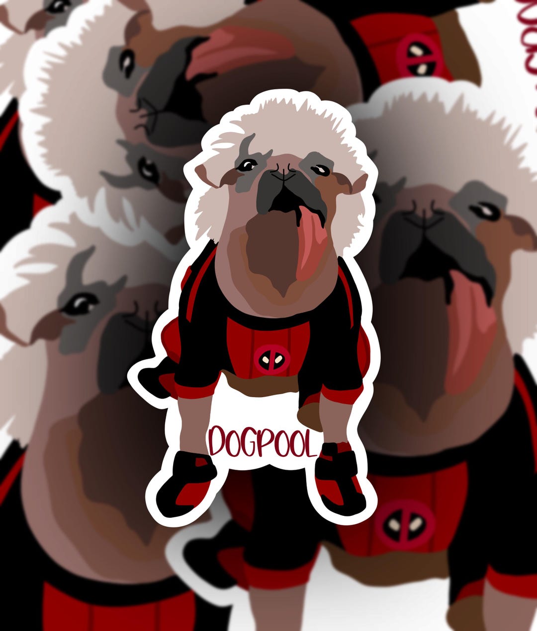 Dogpool Sticker, Peggy Mary Puppins Fan Art Sticker, Deadpool 3 Ugly ...