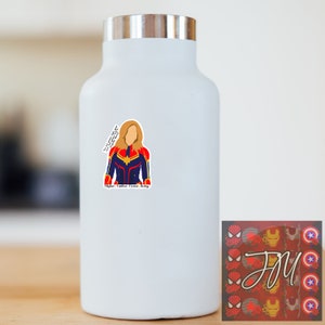 Captain Marvel Sticker, Decal, Laptop Sticker, Car Decal, Water Bottle ...