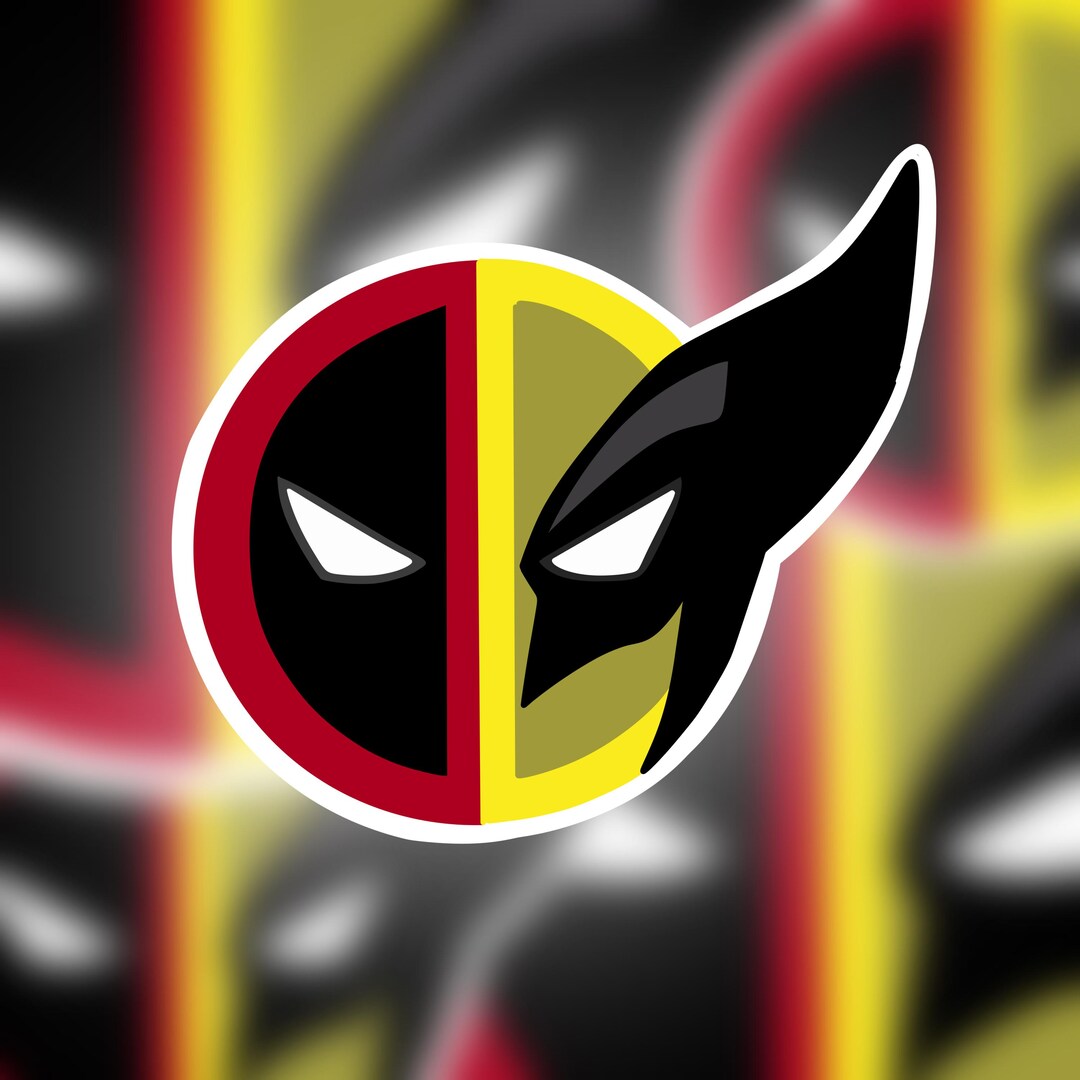 Deadpool and Wolverine Symbol Fan Art Sticker, Laptop Sticker, Phone ...