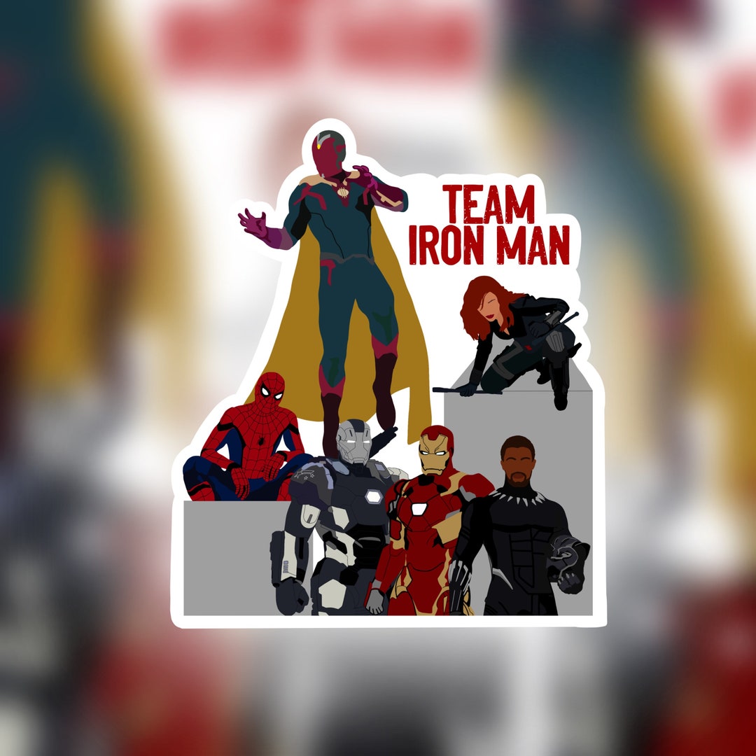 Team Iron Man Sticker, Team Iron Man Decal, Civil War, Marvel, Decal ...