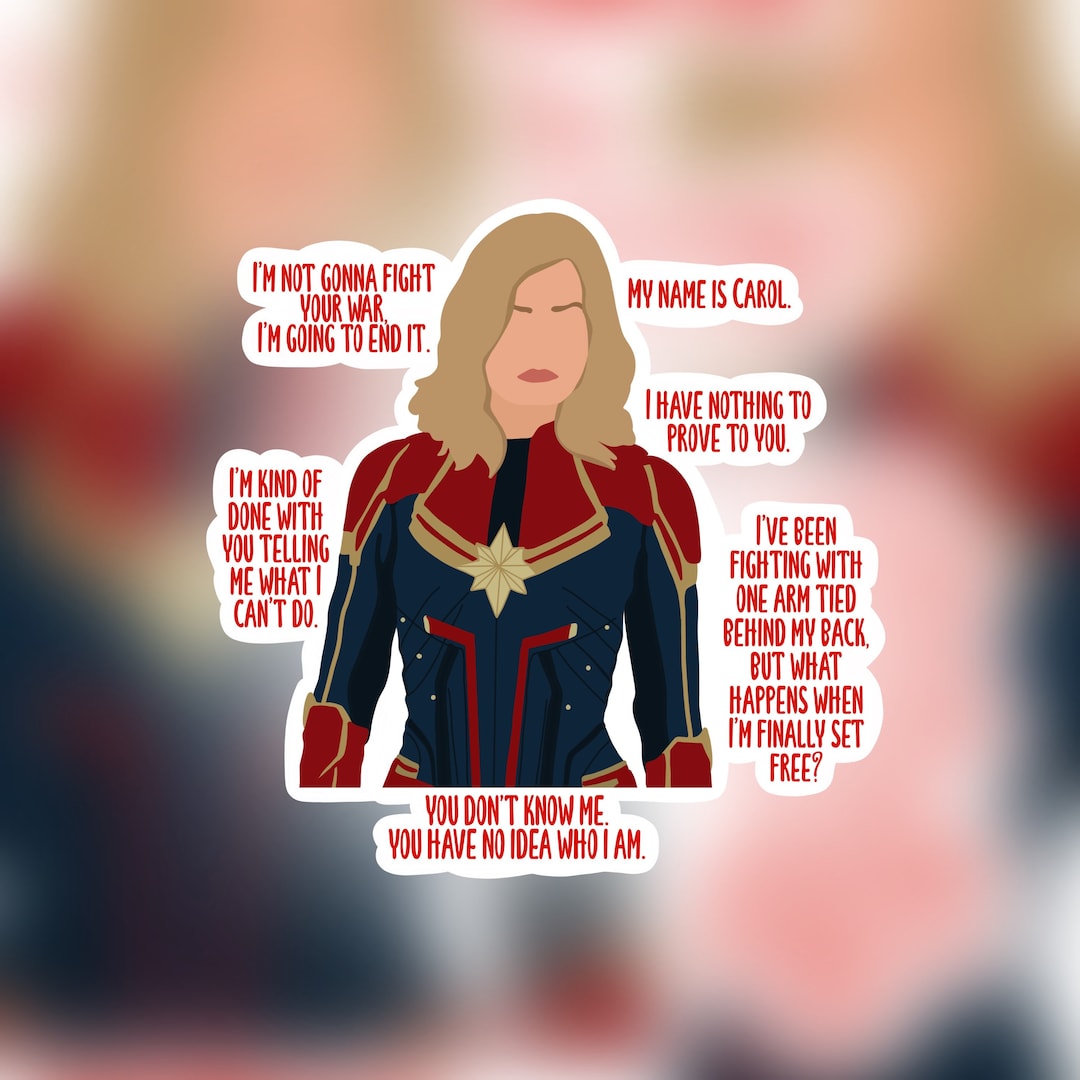 Captain Marvel Sticker, Captain Marvel Quotes, Laptop Decal, Decal ...