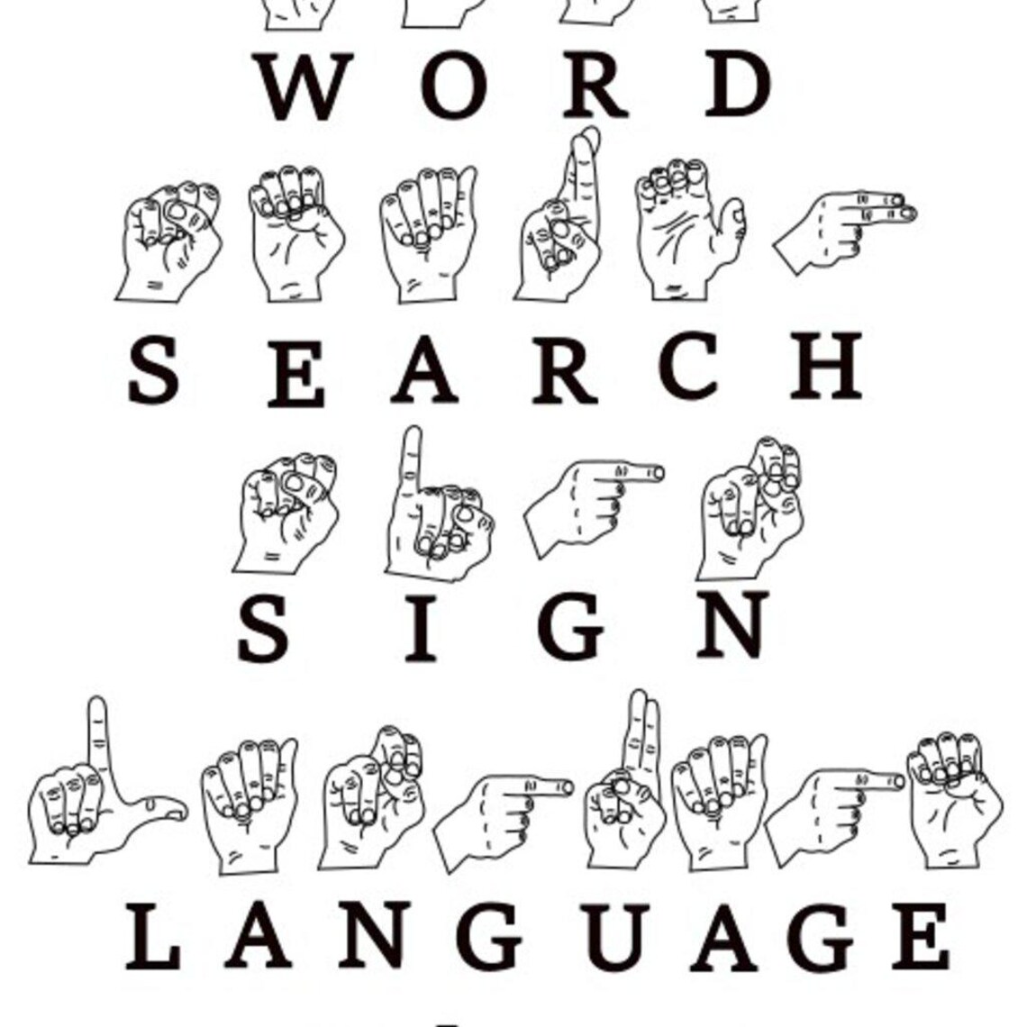 Sign Language Word Search ASL - Etsy