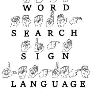 Sign Language Word Search ASL - Etsy