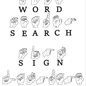 Digital ASL Word Search - Realistic Font - Etsy