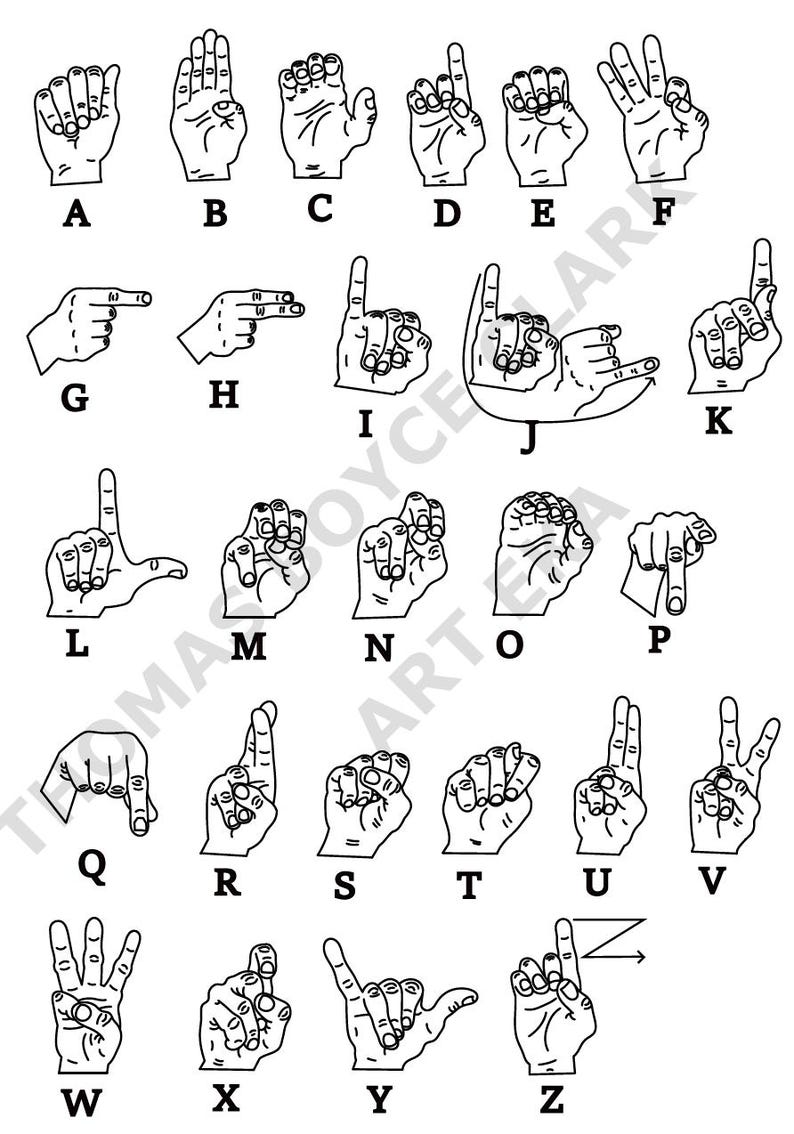 Digital ASL Word Search - Realistic Font - Etsy