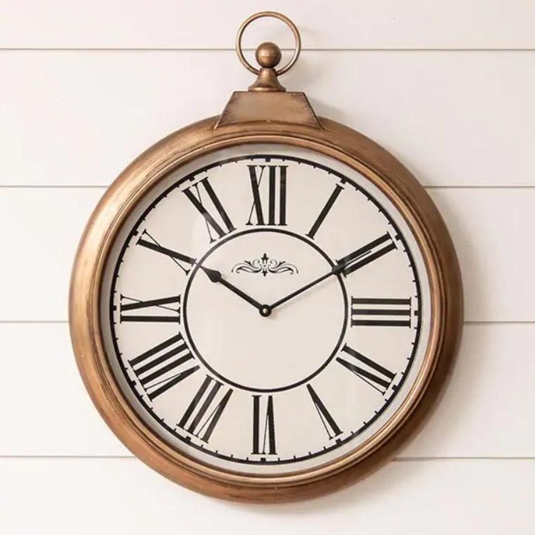 Antique Oversized Pocket Watch Wall Clock - Etsy