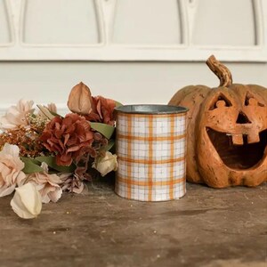 Vintage Farmhouse Fall Plaid Metal Bucket Set of 2 - Etsy