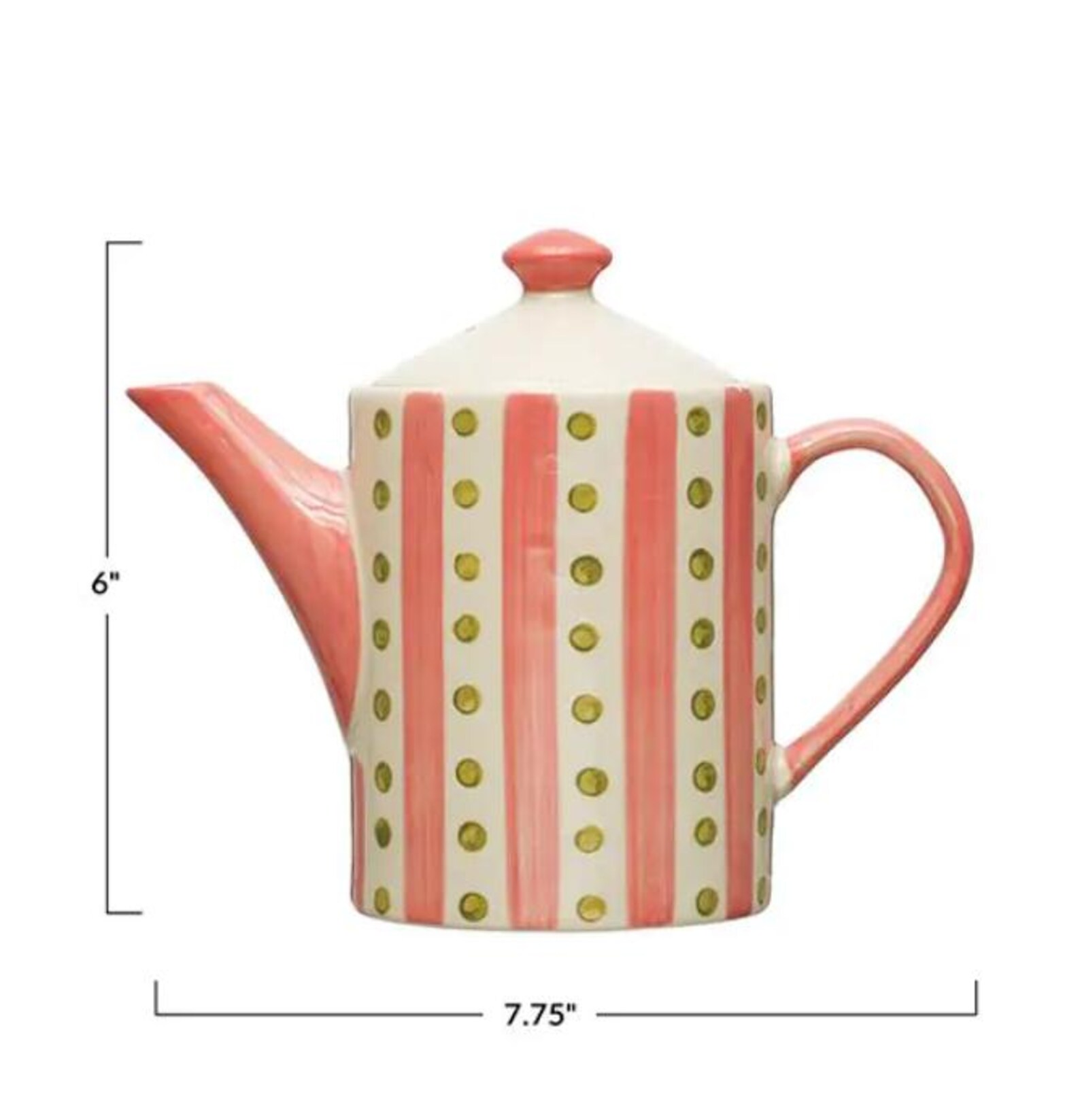 Antique Painted Stoneware Teapot With Strainer - Etsy