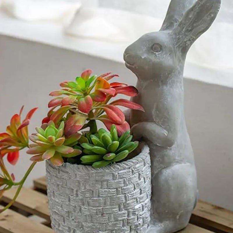 Rabbit Planter - Etsy