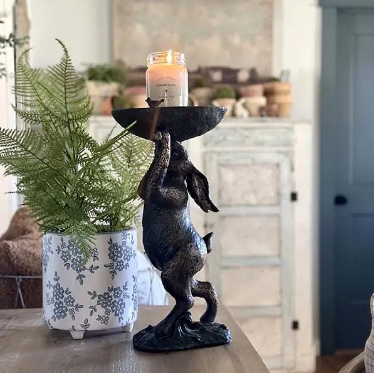 Vintage Patina Finish Rabbit Bird Bath - Etsy