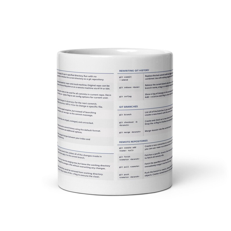 Git Cheat Sheet, Developer, Programming, Gitlab, Github, Program Cheat Sheet, Programmer Mug ...