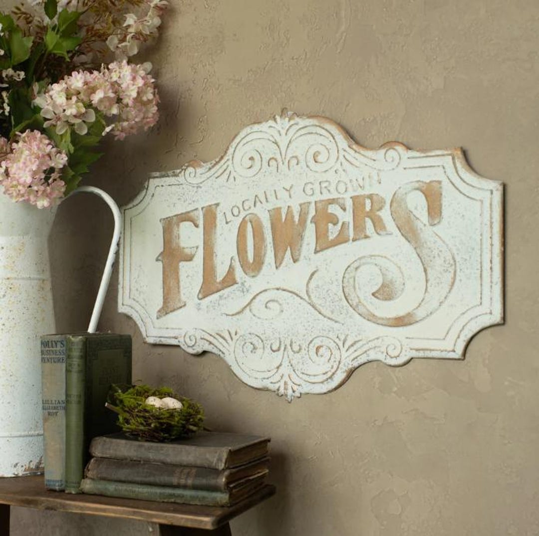 Vintage Locally Grown Flowers Sign - Etsy