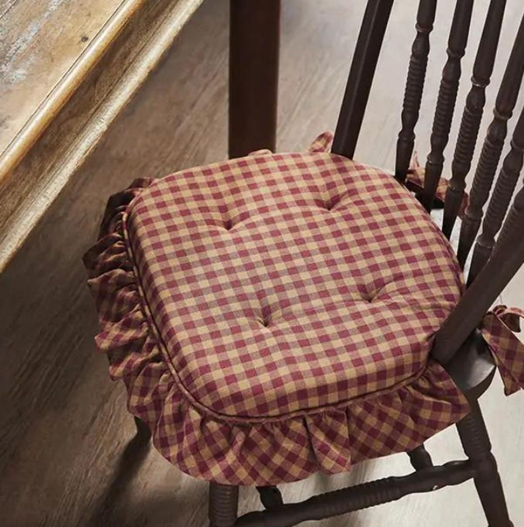 Vintage Primitive Buffalo Plaid Chair Pad Set of 2 - Etsy