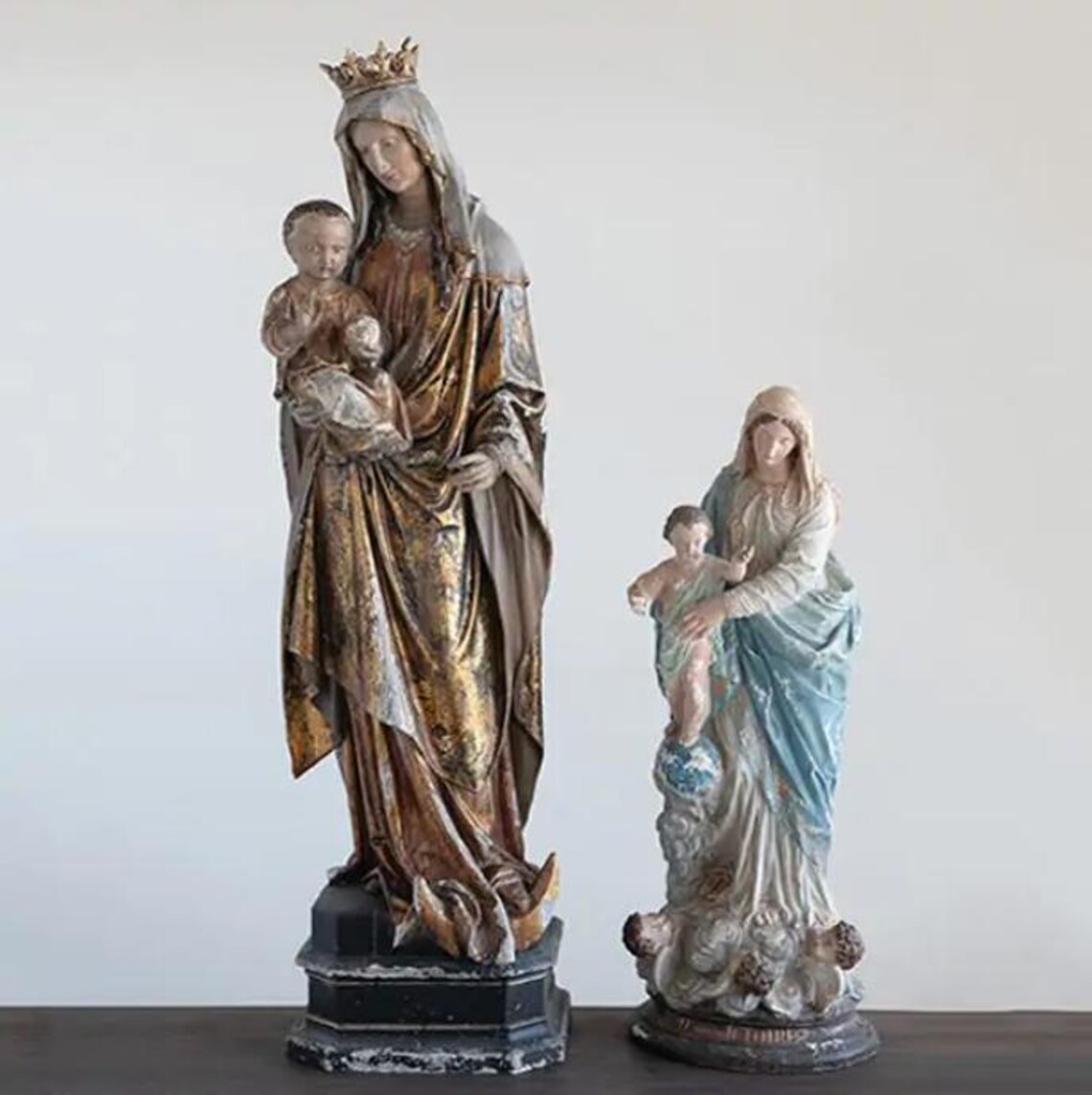 Vintage Reproduction Virgin Mary and Child Statue - Etsy