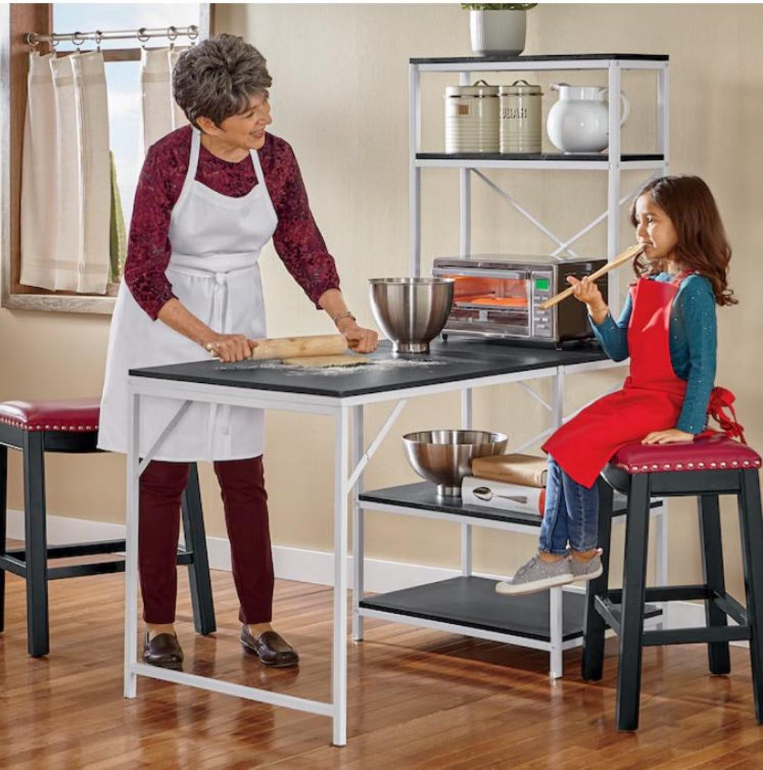 Vintage Multifunction Shelving Rack With Folding Table - Etsy