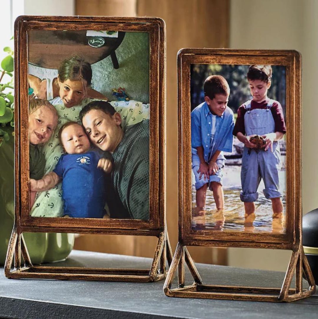 Antique Set of 2 Marley Metal Picture Frames - Etsy