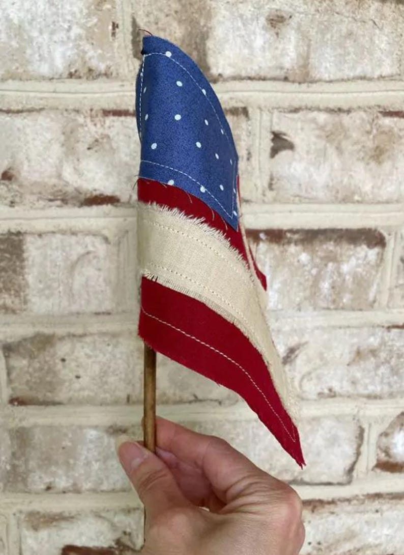 Vintage Primitive Americana Flag on Stick Set of 3 - Etsy
