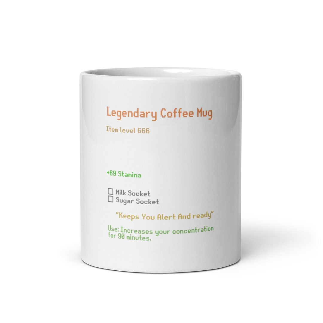 Gamer Mmorpg Mug Legendary Mug Gaming Warcraft Mug RPG Coffee Stats Mug ...