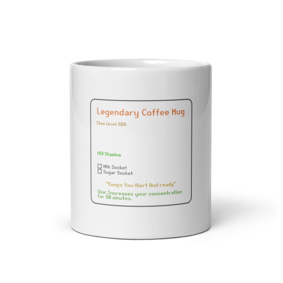 Gamer Mmorpg Mug Legendary Mug Gaming Warcraft Mug RPG Coffee Stats Mug ...