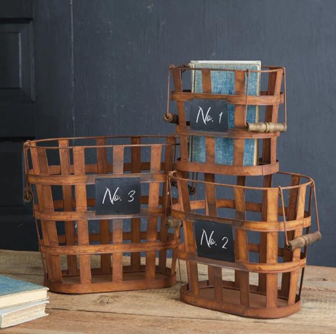 Vintage Rustic Numbered Baskets Set - Etsy