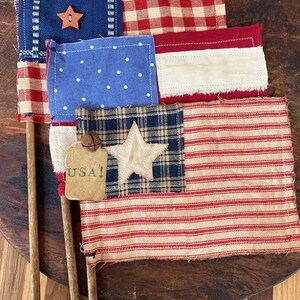 Vintage Primitive Americana Flag on Stick Set of 3 - Etsy