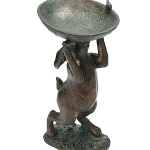 Vintage Patina Finish Rabbit Bird Bath - Etsy