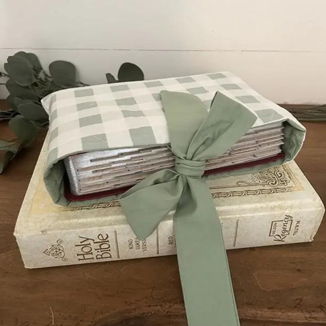 Vintage Handmade Green Check Bible Cover - Etsy
