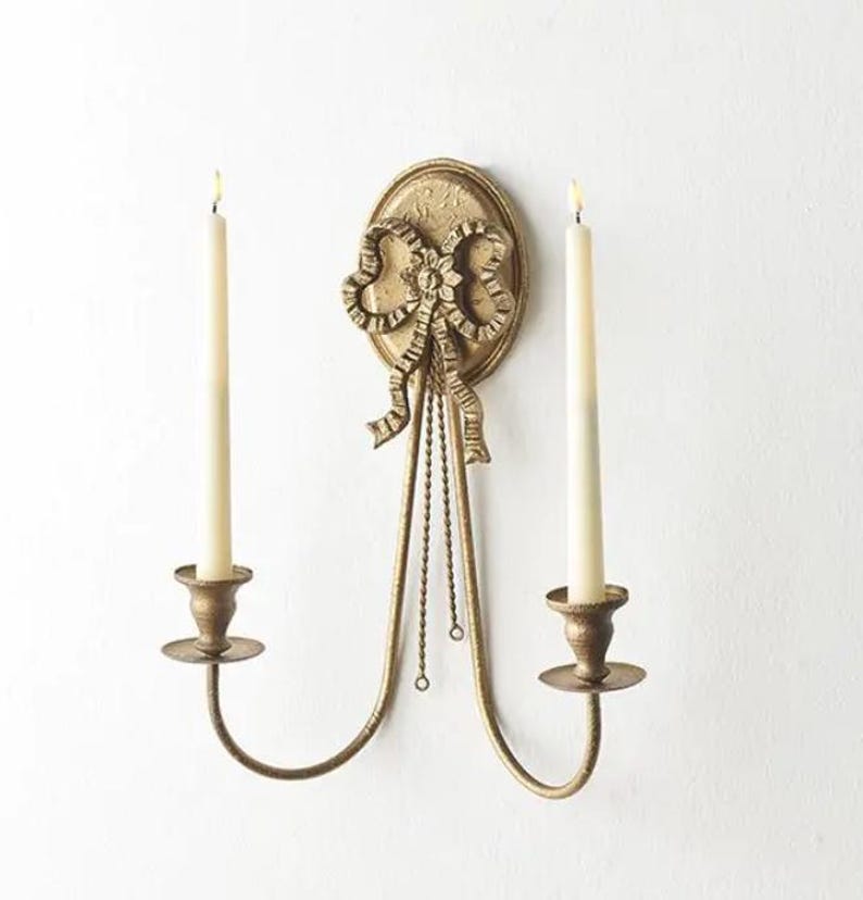 Vintage Gold Bow Wall Sconce Set of 2 - Etsy