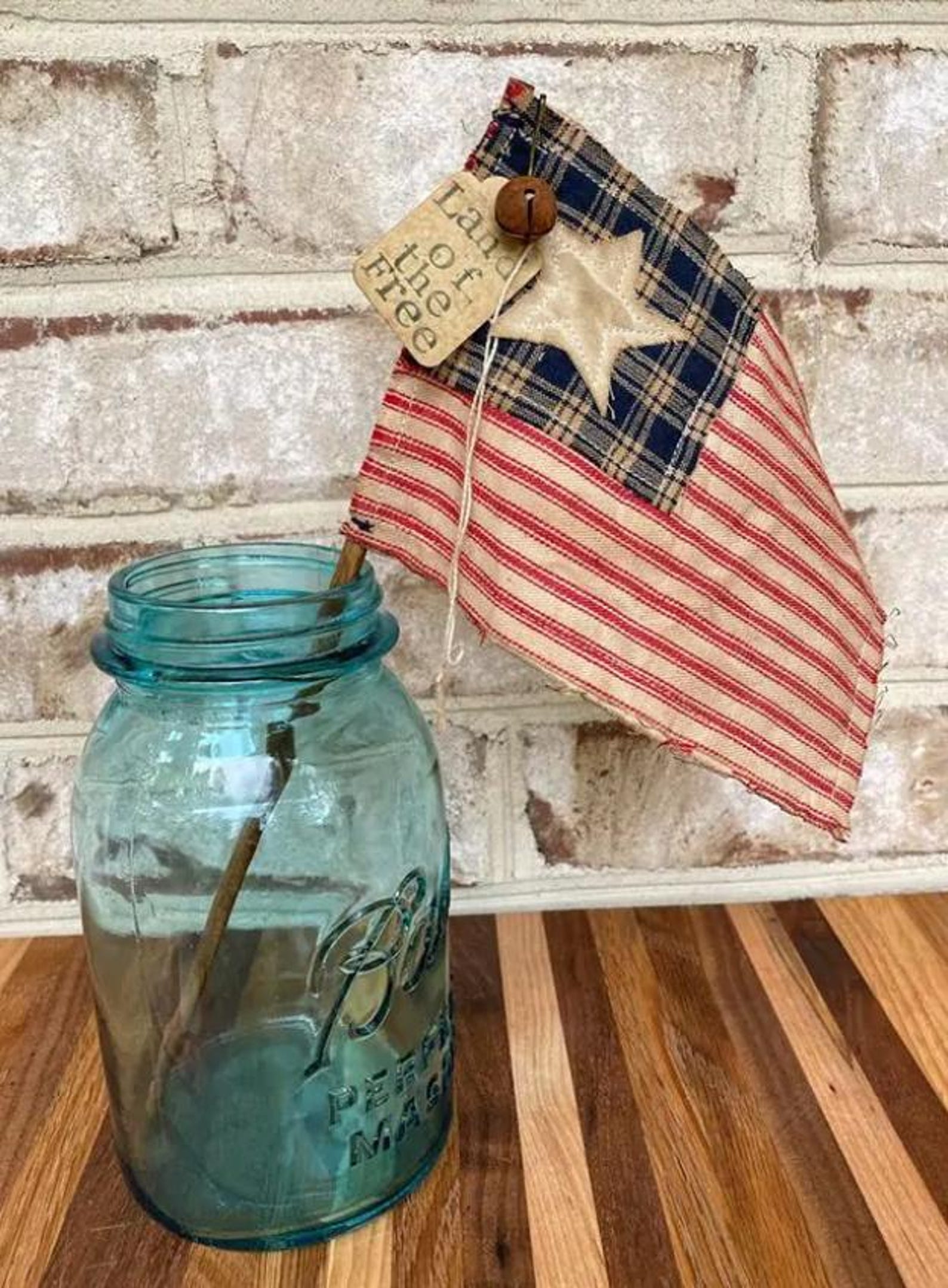 Vintage Primitive Americana Flag on Stick Set of 3 - Etsy