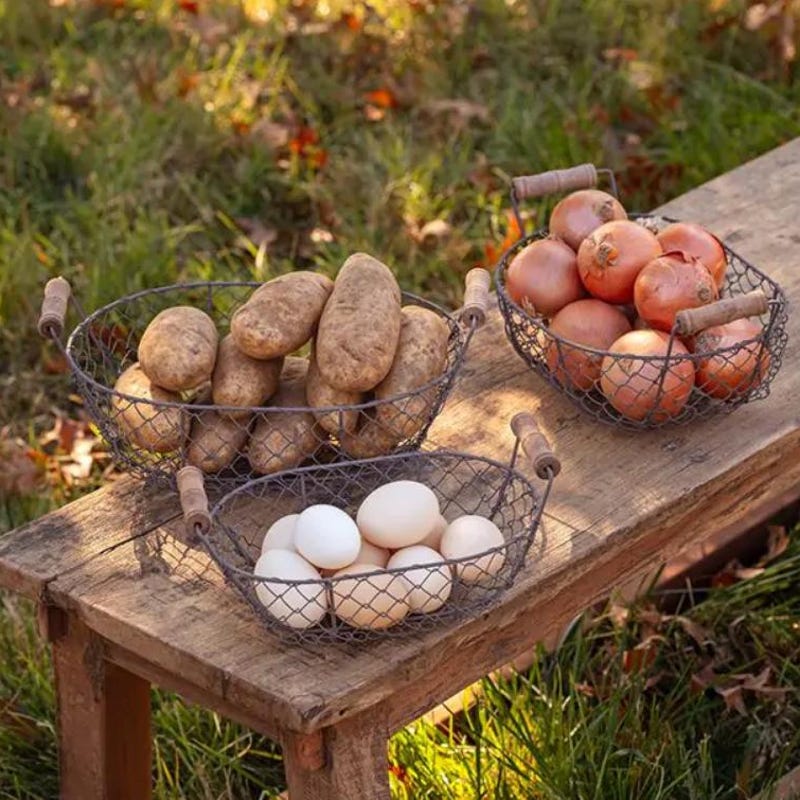 Rustic Wire Basket - Etsy