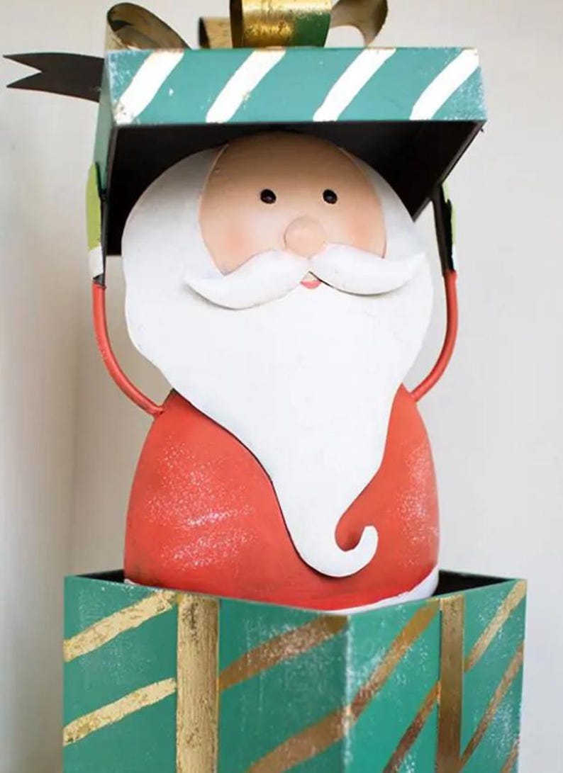 Vintage Painted Santa Surprise Christmas Box - Etsy