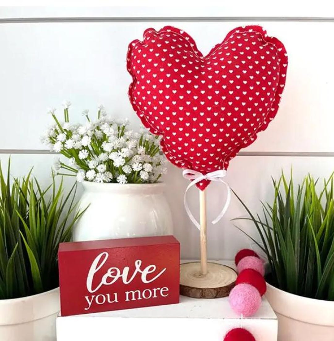 Vintage Rustic Valentine Heart Tree Set of 3 Red With White Hearts - Etsy