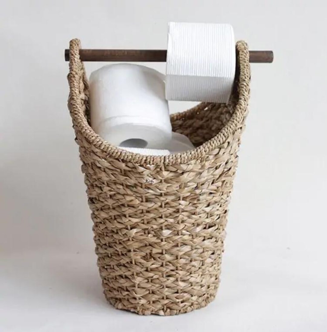 Vintage Braided Toilet Paper Basket - Etsy