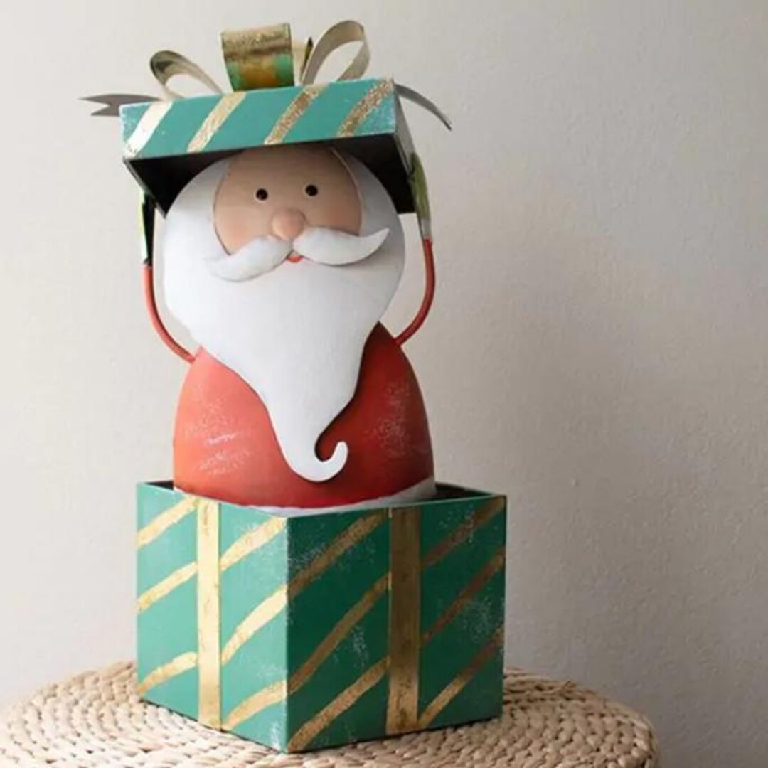 Vintage Painted Santa Surprise Christmas Box - Etsy