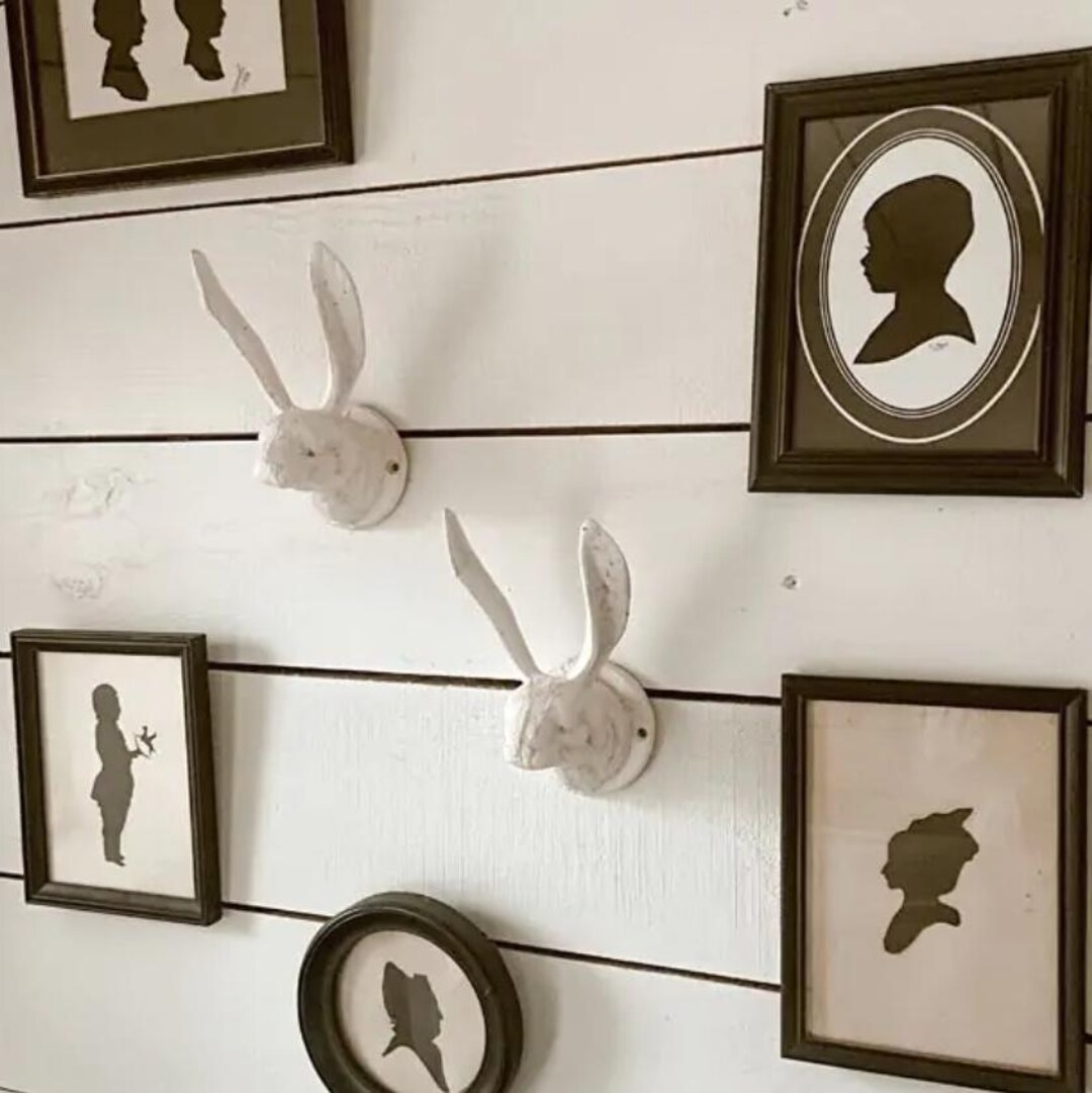 Antique White Cast Iron Rabbit Wall Hook Set of 2 - Etsy
