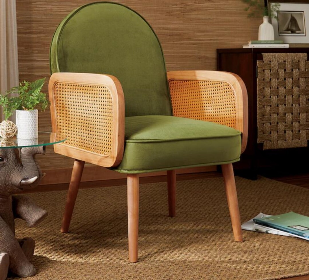 Vintage Cane Arm Chair - Etsy