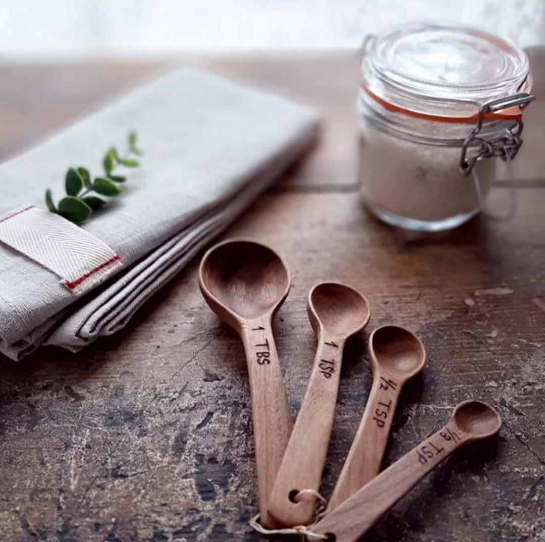 Vintage Wood Measuring Spoon Set - Etsy