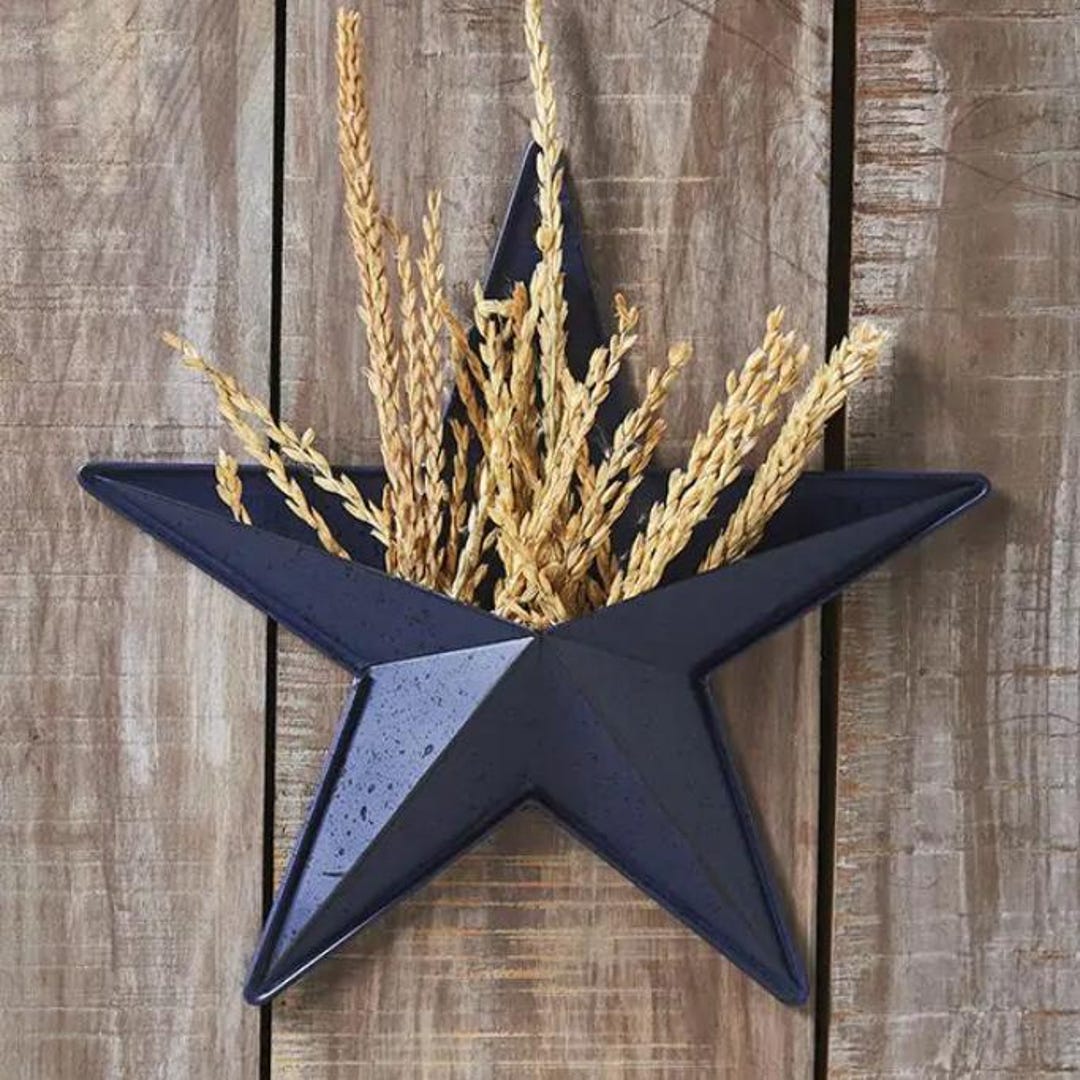 Vintage Blue Metal Star Hanging Wall Pocket 12 Inch - Etsy