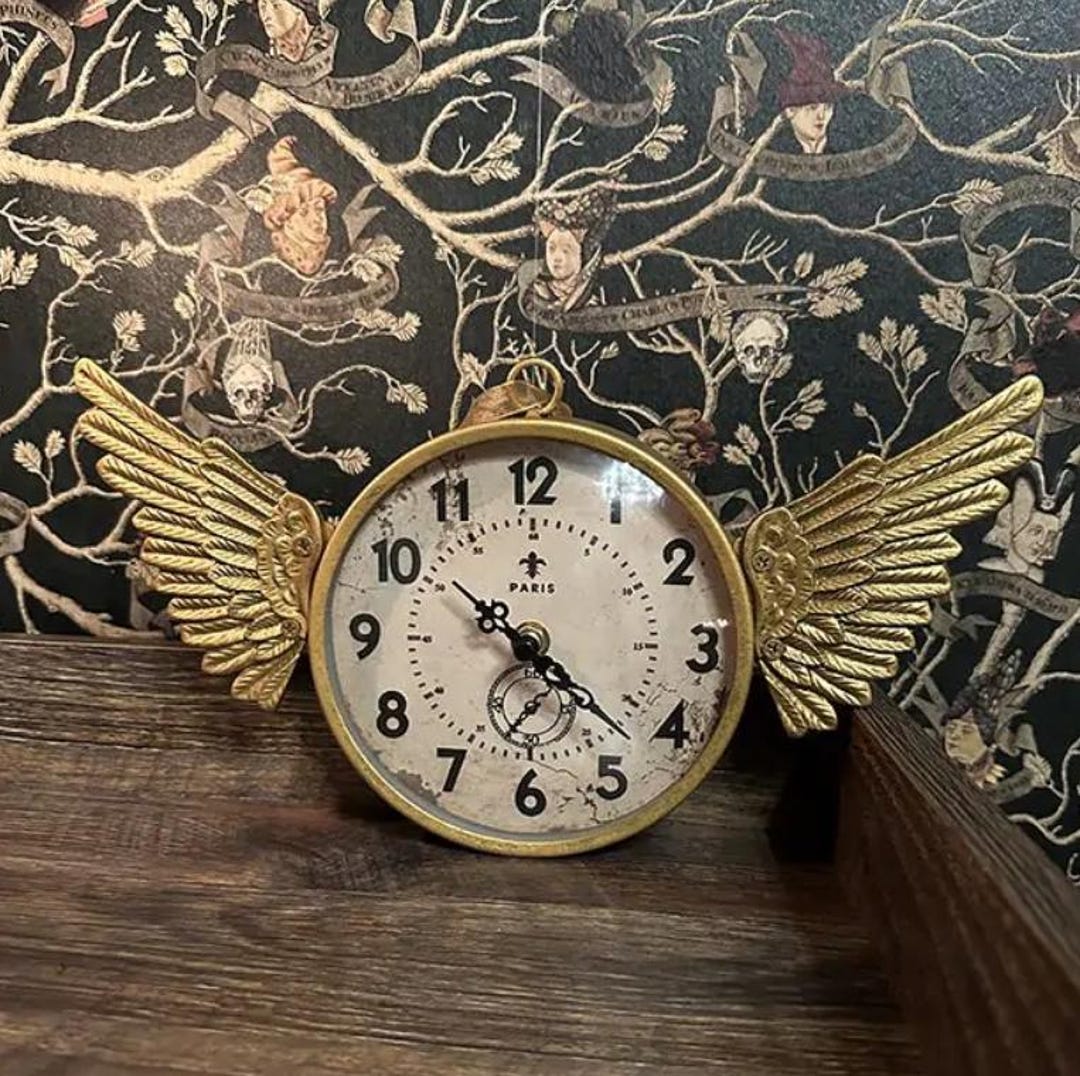 Vintage Gold Angel Wing Wall Clock - Etsy