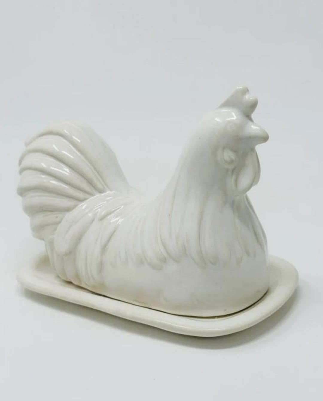 Vintage Rooster Butter Cheese Dish - Etsy