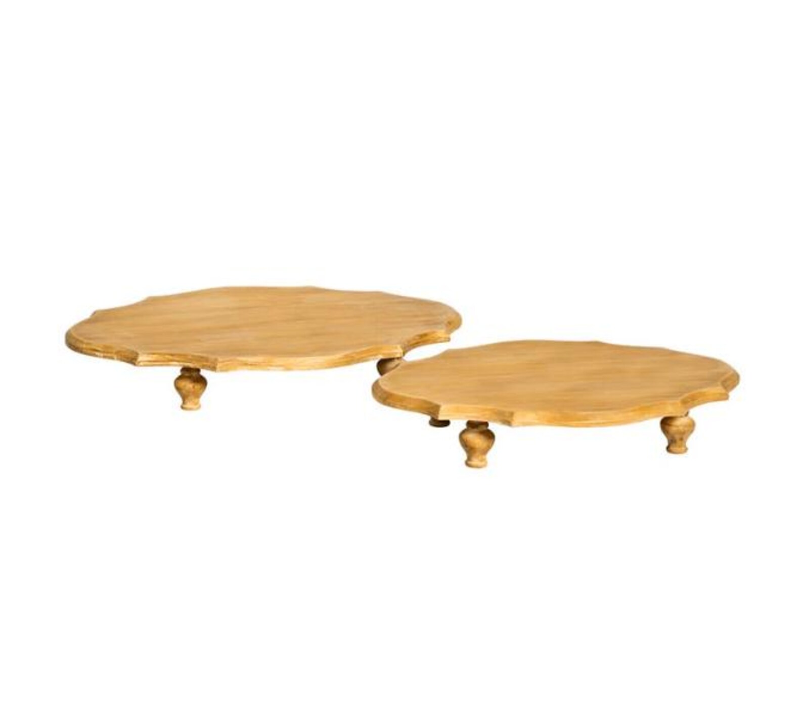 Vintage Oval Wooden Footed Serving Platform Set - Etsy